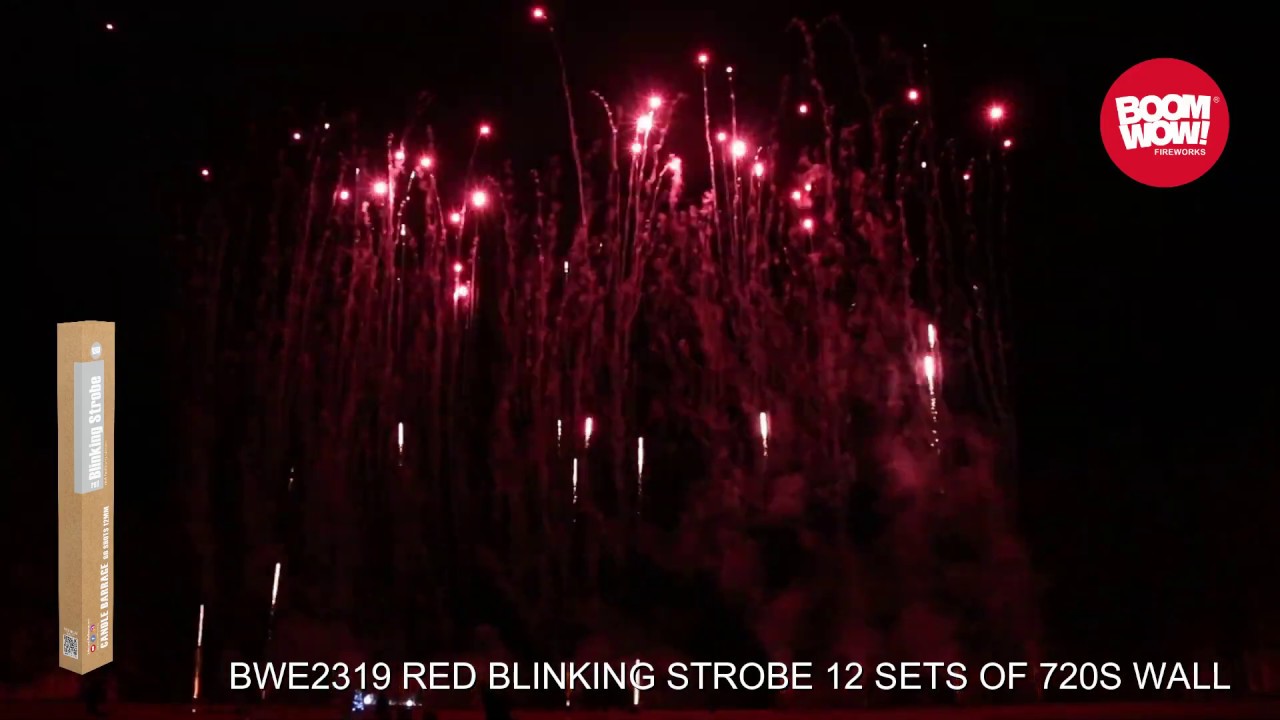 12mm red blinking strobe roman candle barrage, low noise fireworks 12 ...