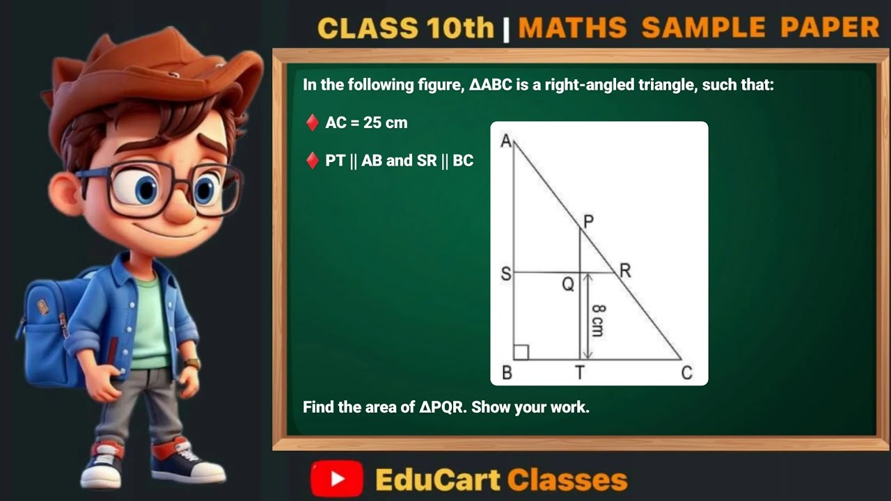 In the following figure, ΔABC is a right-angled triangle, Class 10 ...