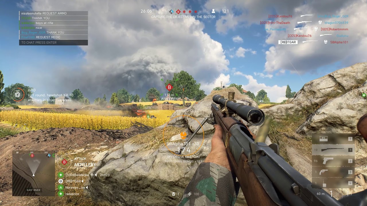 BF5 recon. Sniper vs 6 pounder anti tank gun. - YouTube