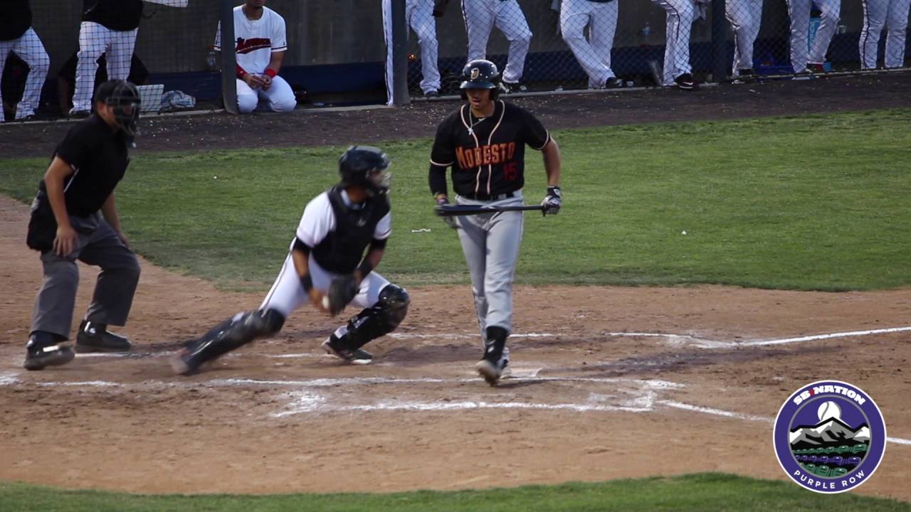 Josh Fuentes, 3B/1B, Modesto Nuts (Colorado Rockies) - YouTube