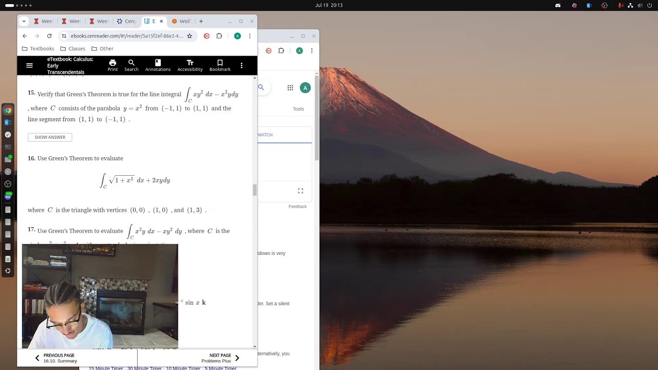 calc 3 exam today (multiple integrals, greens theorem, line integrals ...