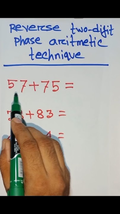 Reverse Two - digit phase arithmetic technique .#maths #mathproblem # ...