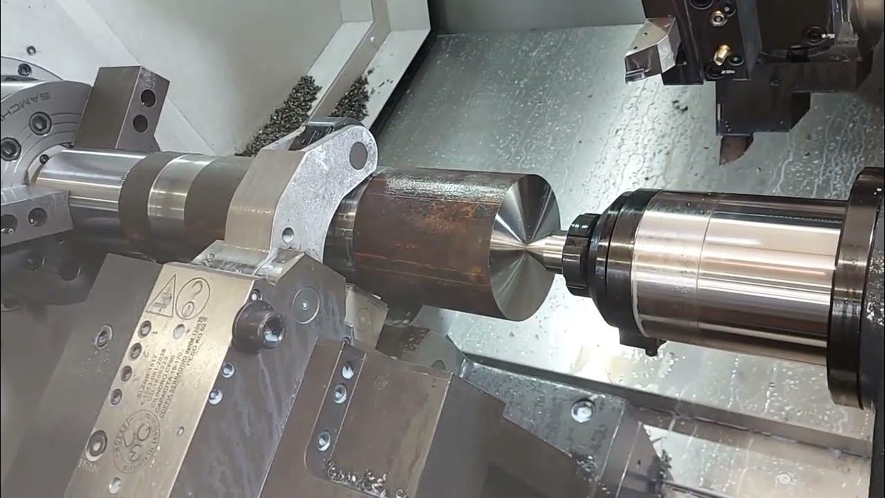 CNC Turning Machine Working Process Cutting - YouTube