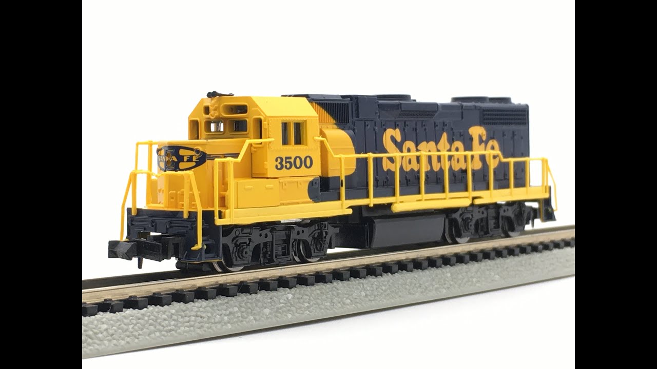 N Scale Life Like Santa Fe EMD GP38-2 Diesel Locomotive Demo - YouTube