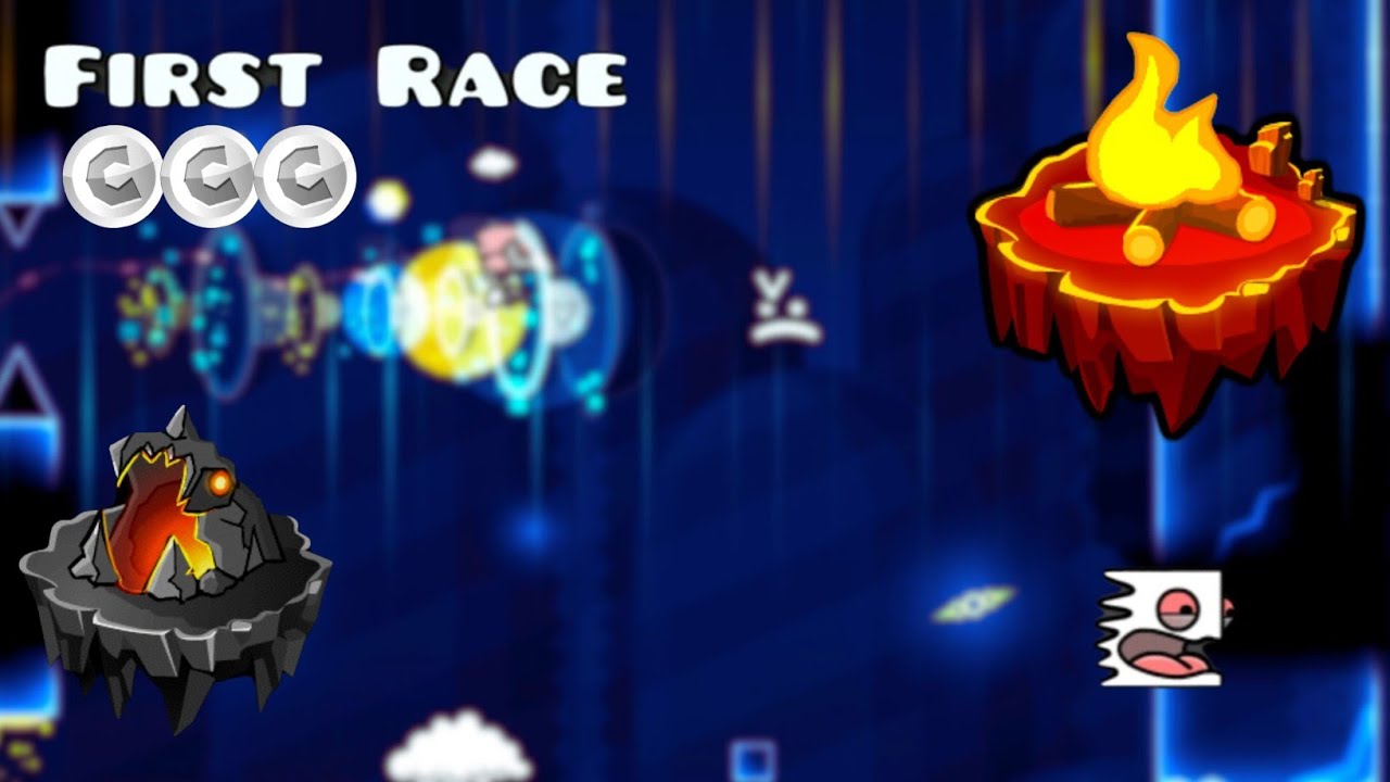 FIRST RACE 100% | "FIRE GAUNTLET" | TODAS LAS MONEDAS | GEOMETRY DASH ...