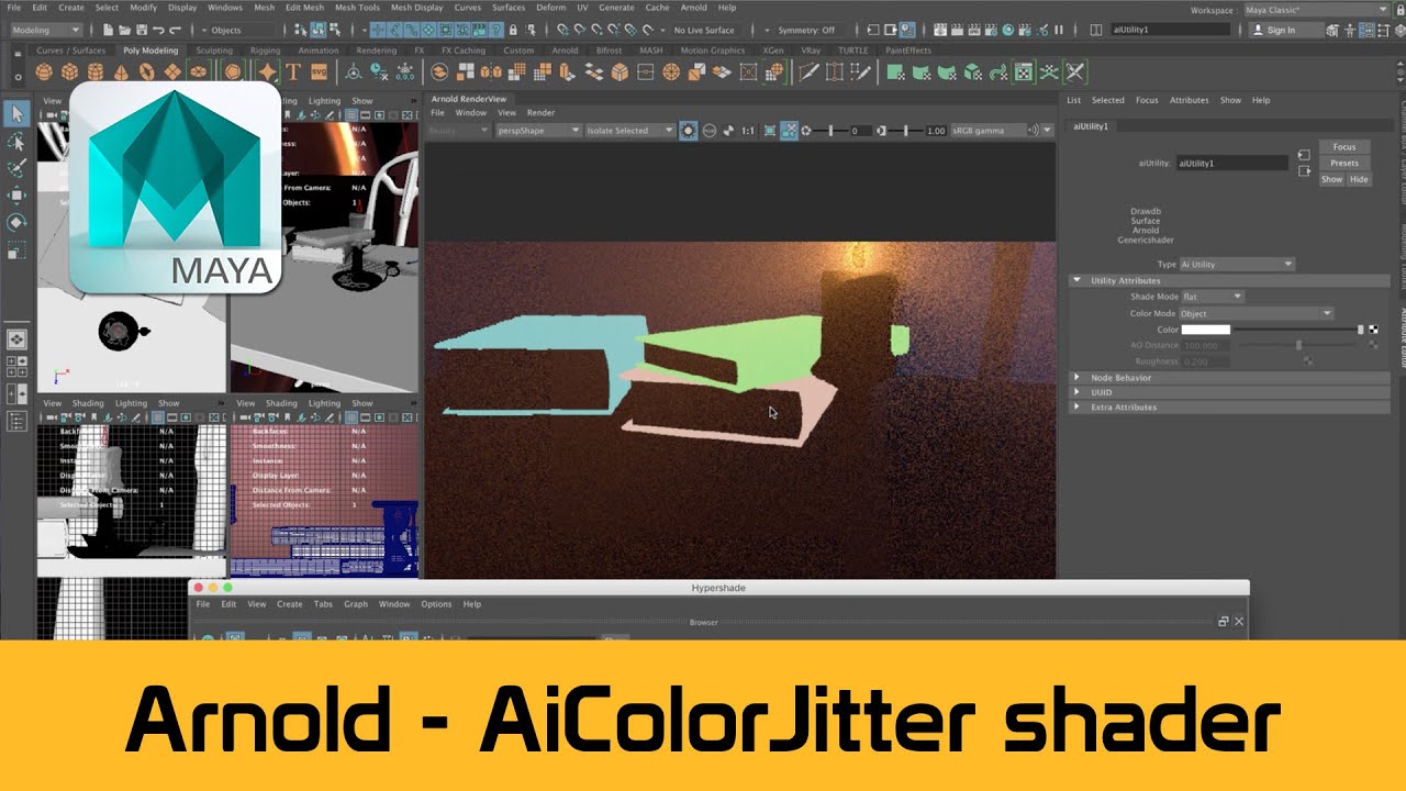 Maya 2018 - Arnold aiJitterColor variation shader - YouTube