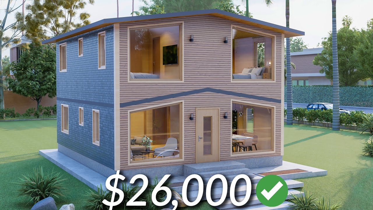 (7x9 Meters) Modern Small House Design | 5 Bedrooms Cabin House Tour ...