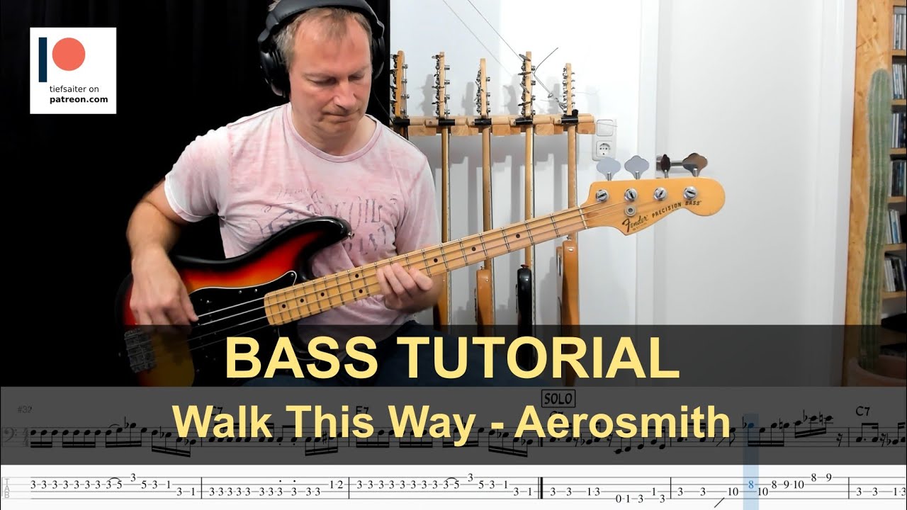 Walk This Way - Aerosmith | Bass Tutorial (Sheet + TABs) - YouTube