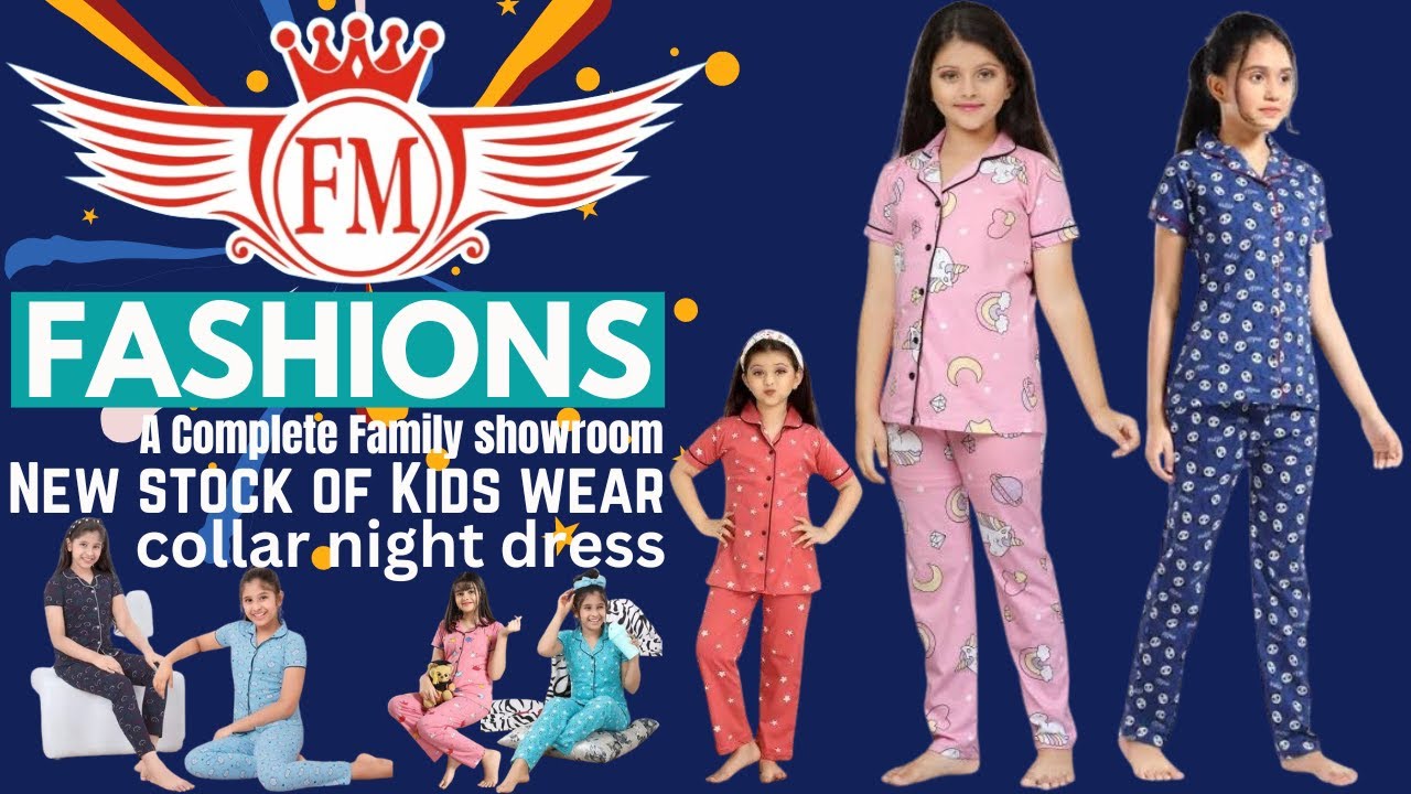 Kids wear girls collar night dress | new stock | kids wear girls | Fm ...