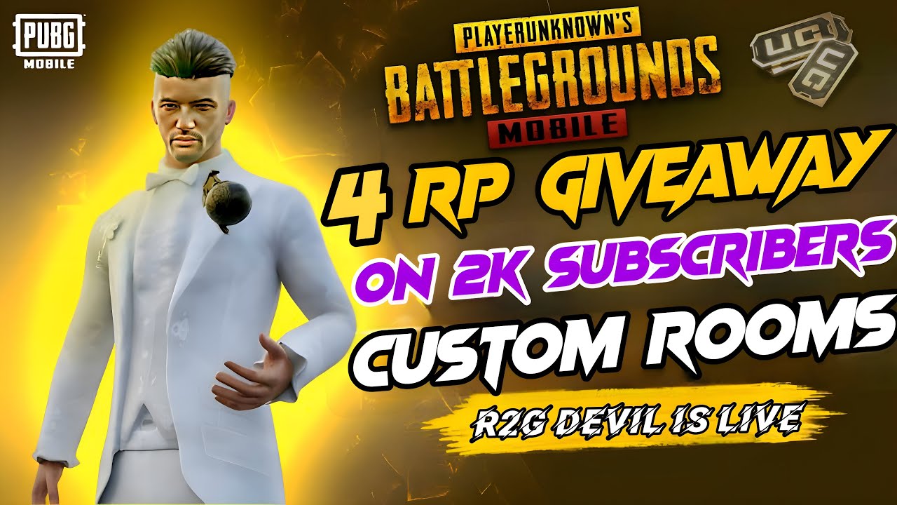 CUSTOM ROOMS & UC GIVEAWAYS | R2G DEVIL YT ️ #r2g #pubg #custom #customrooms - YouTube