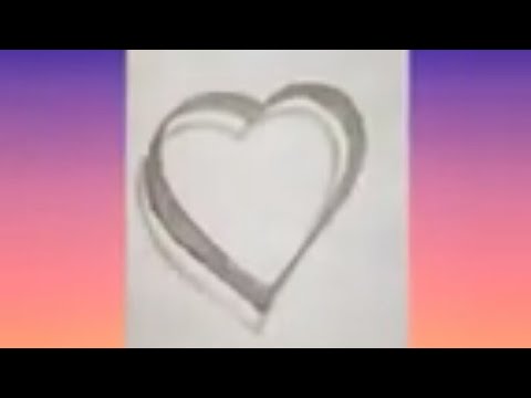 3D heart pencil sketch ..# easiest method.. - YouTube