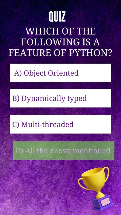 Feature Of Python Python Btech Codingforbeginners Coding Pythonforbeginners Shorts Quiz