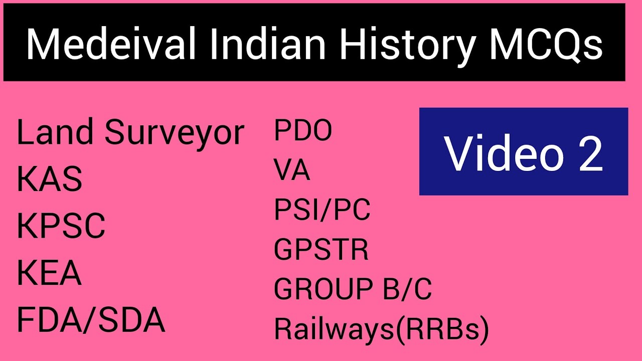 Medeival Indian History ||MCQs|| Video 2 - YouTube