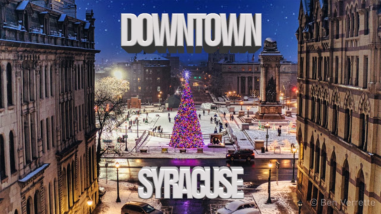 Syracuse's Christmas Tree from Above - YouTube