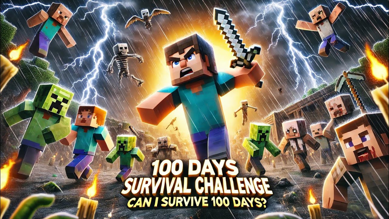 🔥 Minecraft Survival Challenge – Can I Survive 100 Days? ⏳🏠💎 - YouTube