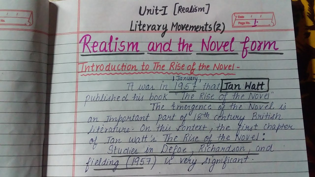 Realism and The Novel Form by Ian Watt | Literary Movements (2) | M.A ...