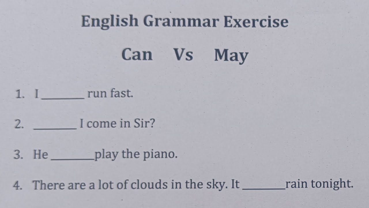 English grammar exercise | Can | May | Diligent Shiksha Point | - YouTube