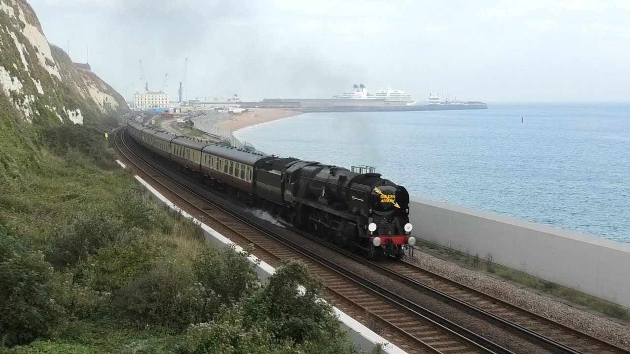 34046 Braunton Powers with the Golden Arrow around Kent and the Dover ...