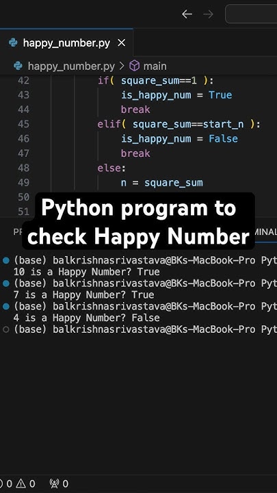 Python Program To Check Happy Number Python Pythoncoding Pythoninhindi Pythonforbeginners