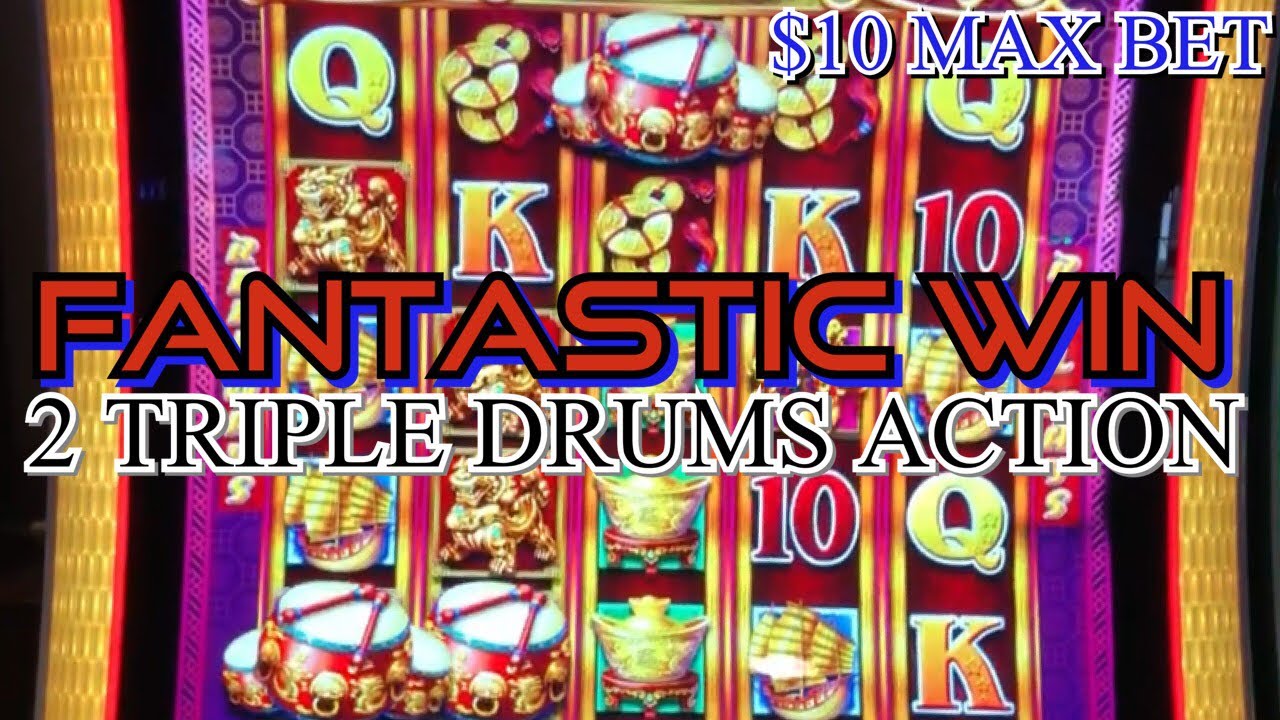 2 TRIPLE DRUMS TRIGGERED WITH A FANTASTIC WIN BETTER THAN A HANDPAY $10 ...