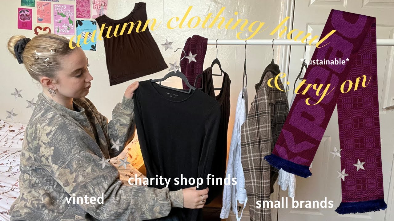 sustainable autumn clothing haul: charity shop finds, vinted & small ...