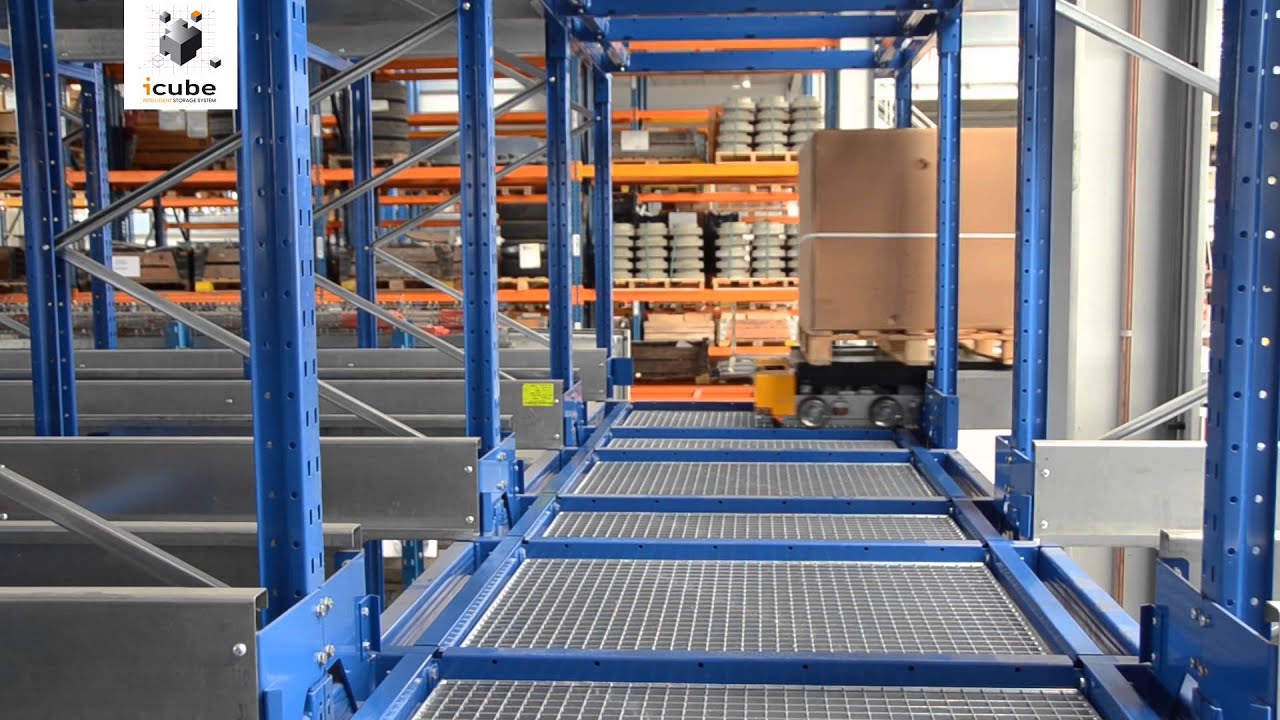 iCUBE Automated pallet storage and retrival system - YouTube