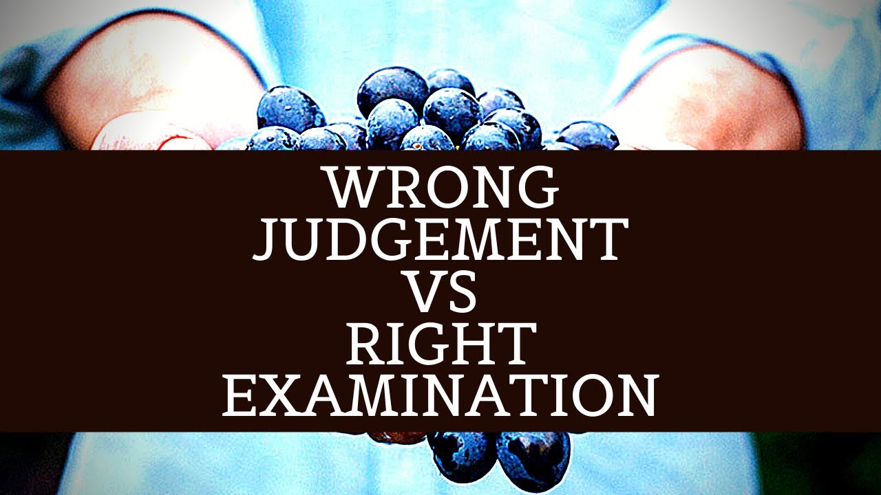 Judgement Pt 2 - Wrong Judgement vs Right Examination - YouTube