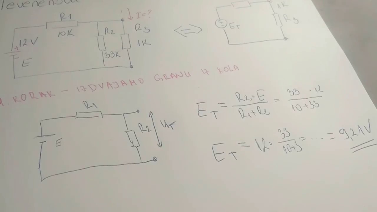 Tevenenova teorema-primjer broj 1 - YouTube