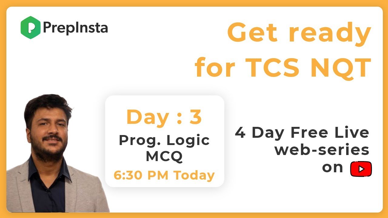 Get Ready For Tcs Nqt Day 3 Webinar On Programming Logic Mcqs Youtube