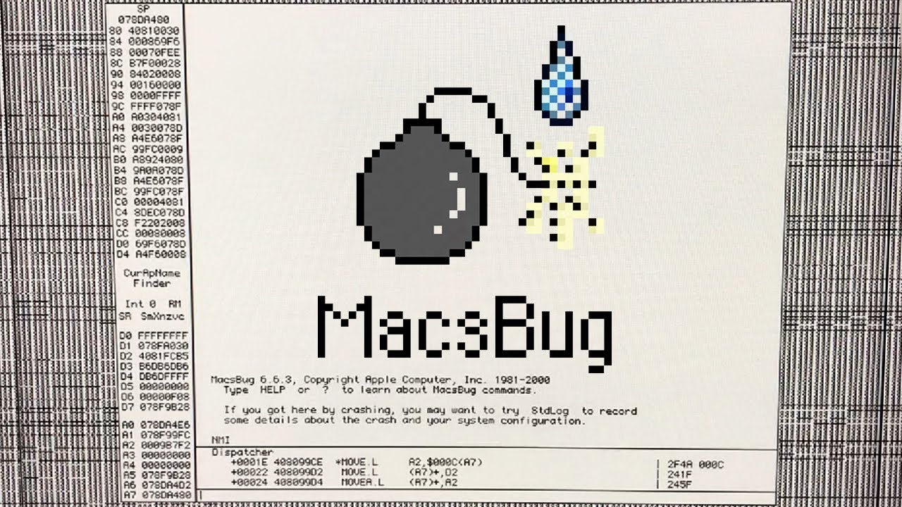 OldMacのデバッガ「MacsBug」って何だ？インタラプトスイッチの役割を調べる／SDカードから起動しなくなる問題で困った - YouTube