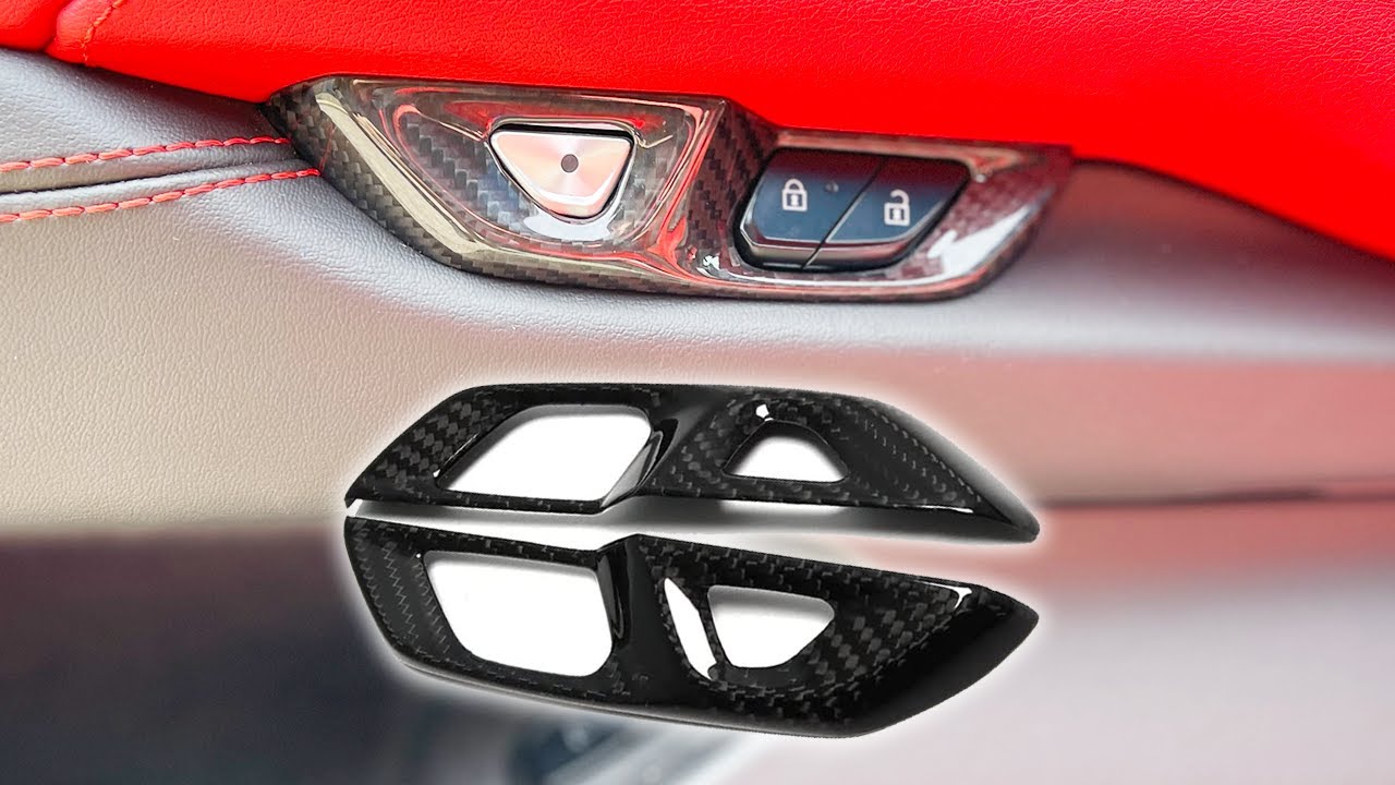 C8 Corvette Carbon Fiber Door Unlock/Lock Button Trim Covers by Next ...