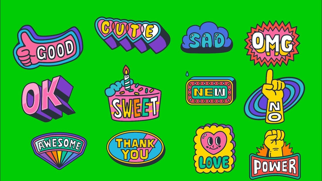 Stickers | Green screen animation | No copyright | Free to use # ...