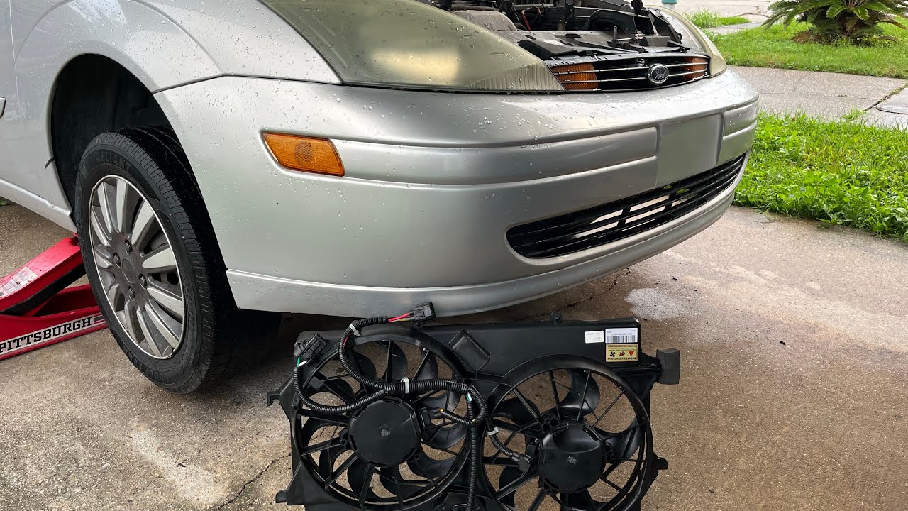 2004 Ford Focus Radiator Fan/ cooling fan replacement - YouTube