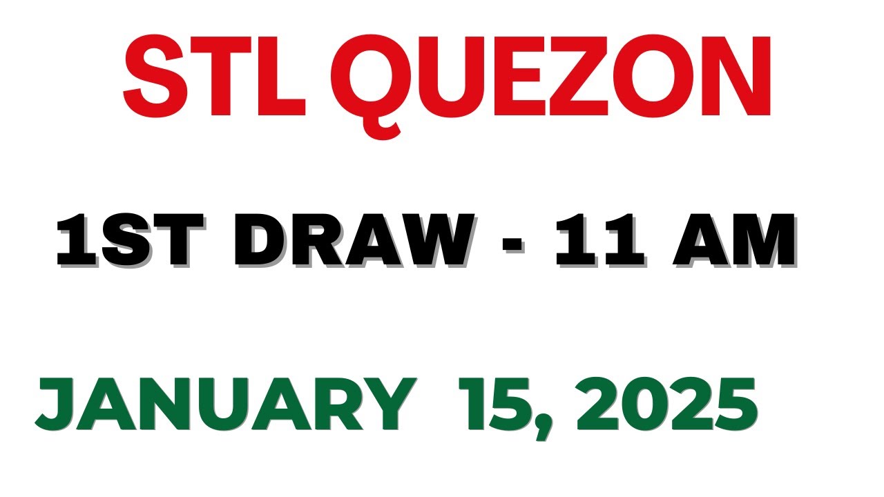 STL Quezon 1st draw result today live 15 January 2025 - YouTube