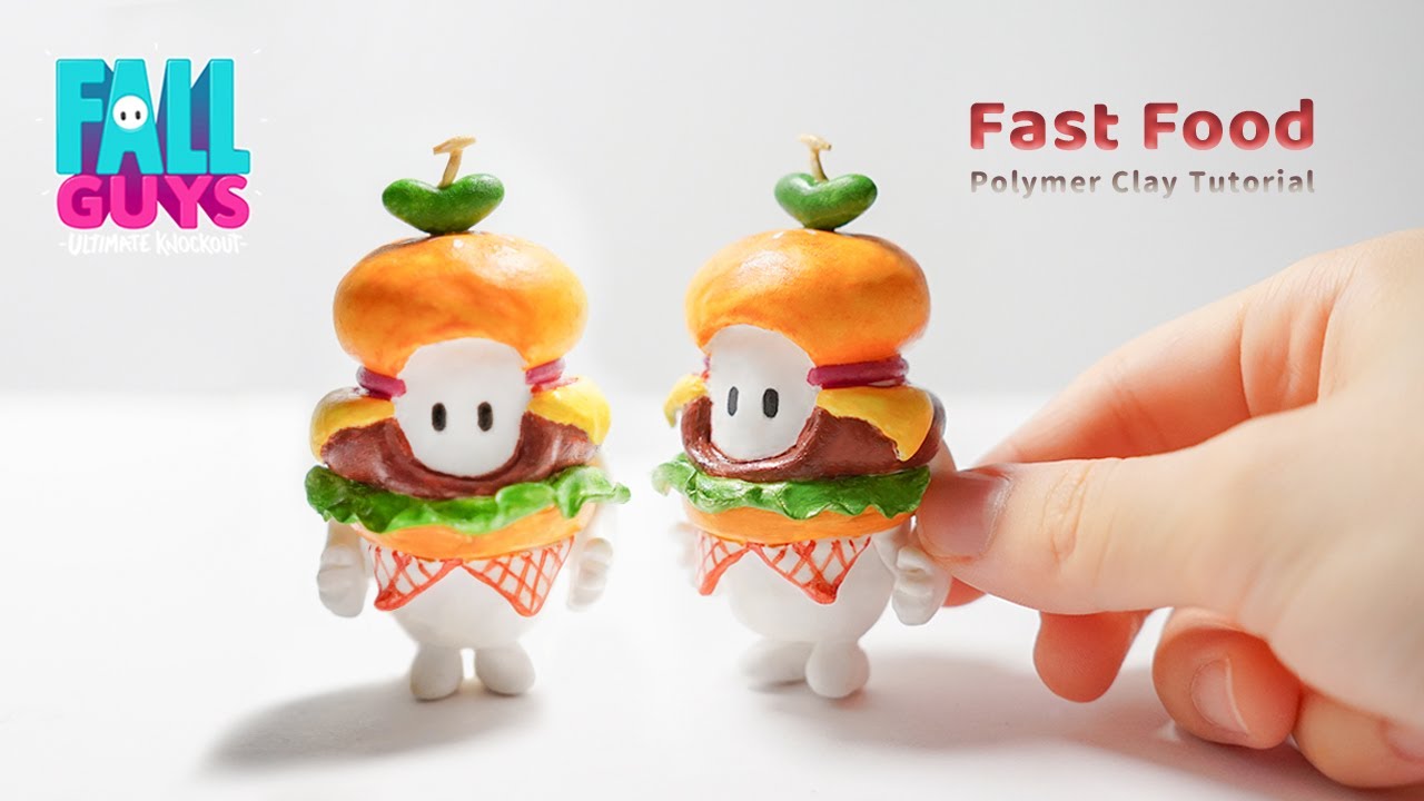 Making FALL GUYS fast food Polymer Clay ｜ LUNA - YouTube