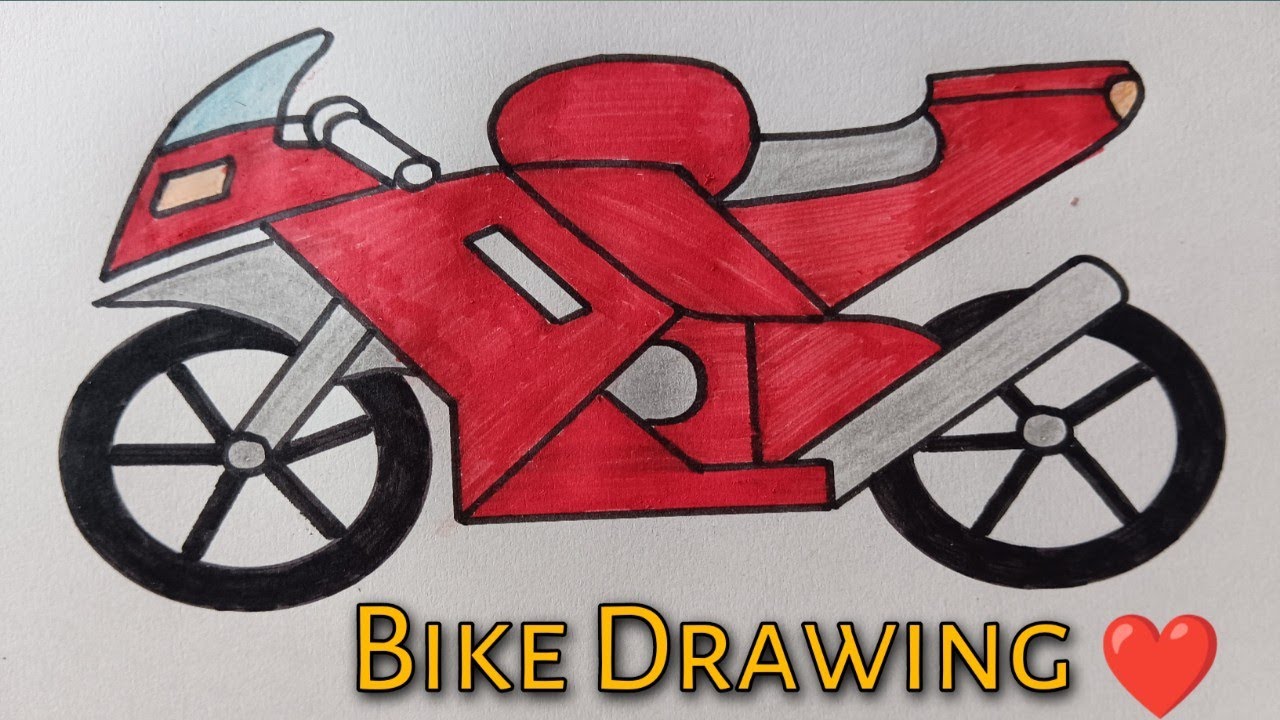 How To Draw A Bike Easy Steps To Draw Bike For Beginners Youtube