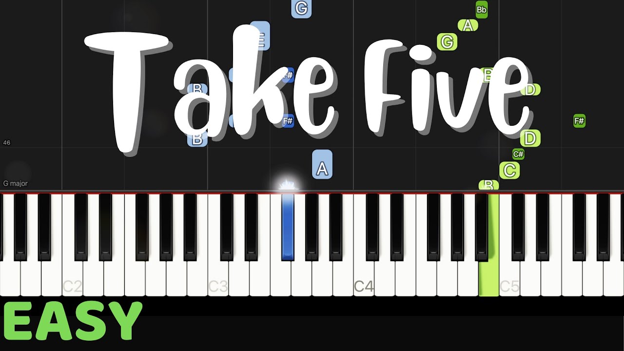 Take Five - Dave Brubeck - EASY Piano Tutorial - Tunes With Tina - YouTube