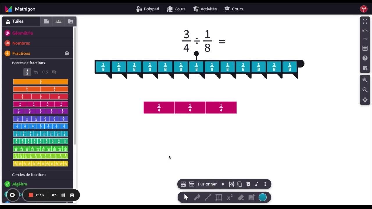 Polypad – Division de fractions (bandes de fractions) - YouTube