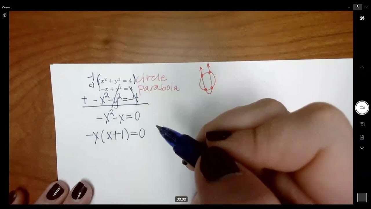Solving NonLinear Systems ALGEBRAICALLY (by substitution and elimination) (old) - YouTube
