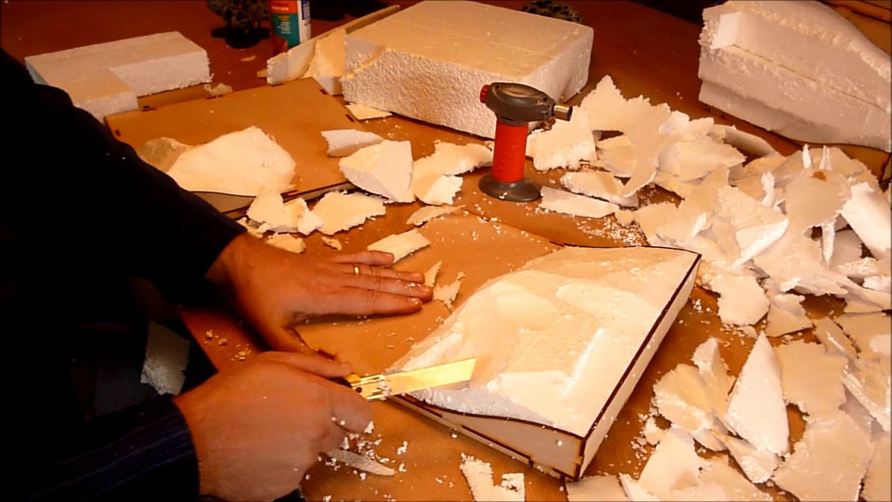 Shaping Polystyrene Hills - YouTube