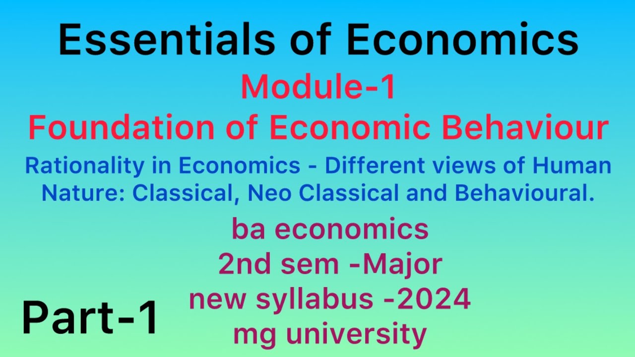 2nd sem/Essentials of Economics /ba economics/major/module-1 / mg ...