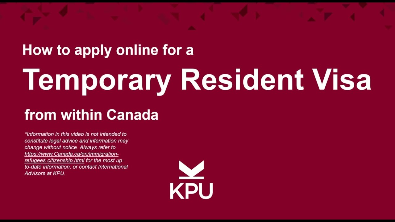 How to apply for a Temporary Resident Visa - YouTube