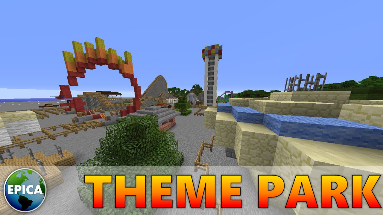 Minecraft Theme Park Cinematic - Thrilling roller coasters, fun rides ...