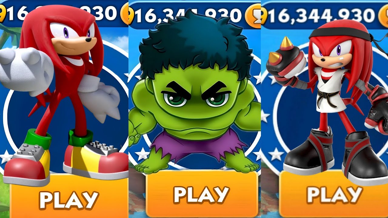 Sonic Dash - Animation Knuckles VS Hulk VS Karate Knuckles _ Movie ...