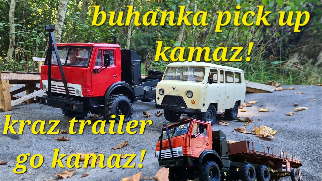 rc wpl buhanka pick up kamaz 4310 get kraz 255 trailer 6x6 4x4 off road ...