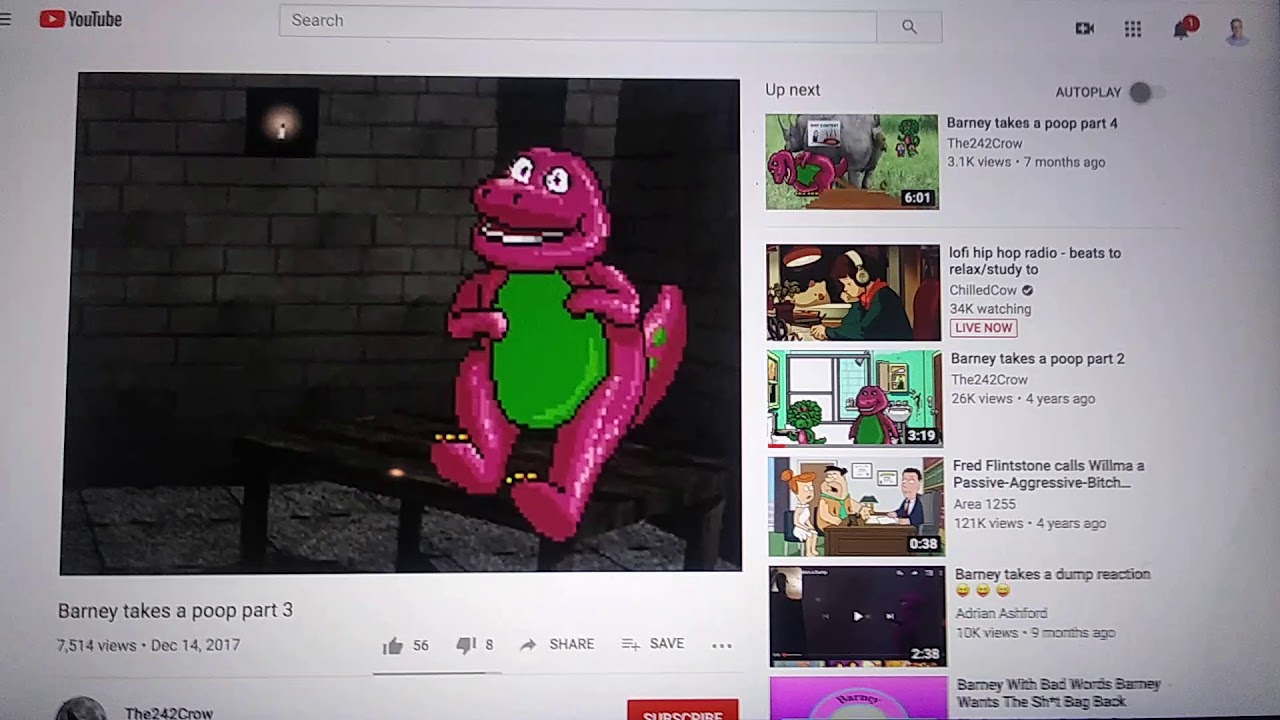 Reaction videos episode 40: barney takes a poop part 3 - YouTube