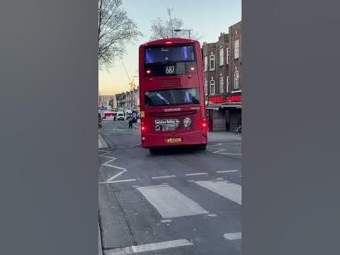 Bus 687 Departs from Barking Station in Sunrise. Bus: WVL422 # ...