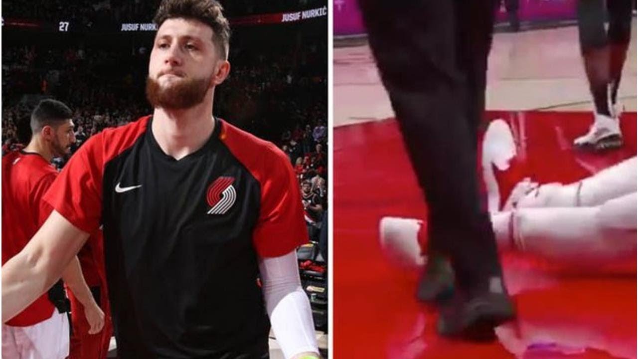 Jusuf Nurkic injury: Blazer fans blast referee for KICKING broken leg ...