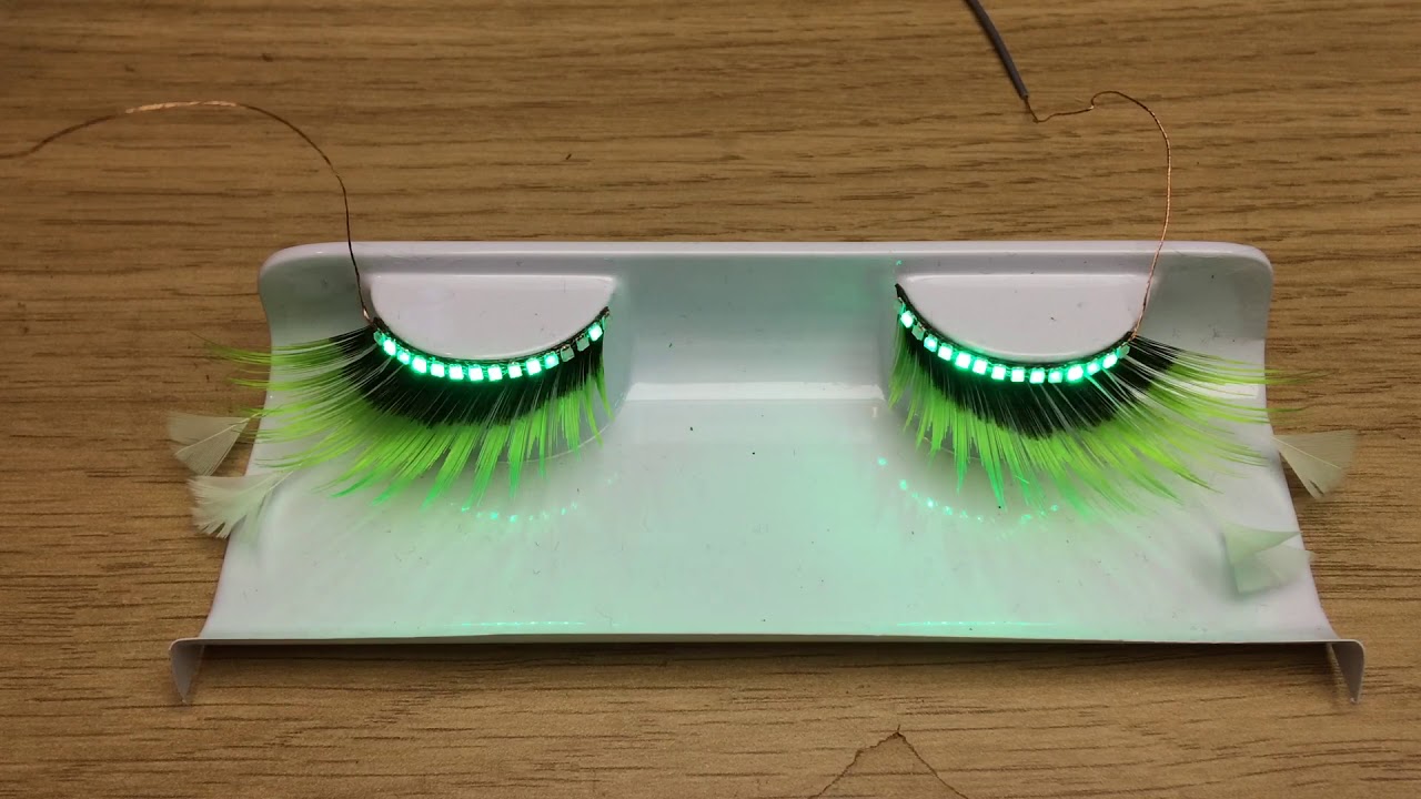 Charlieplexed LED Eyelashes - YouTube