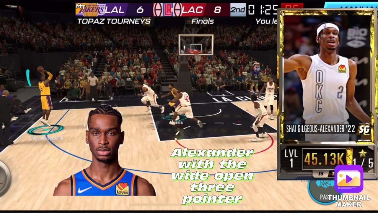 NBA 2k mobile Alexander with the wide open three pointer - YouTube